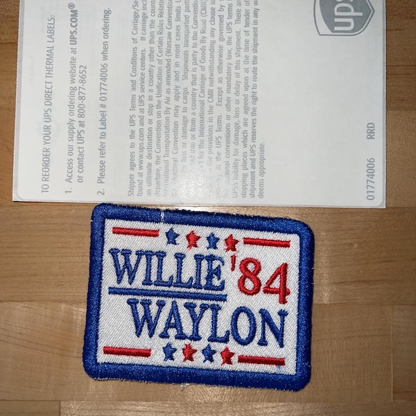Willie & Waylon 84 Patch, Iron-on Patch, Patches for Hats, Trucker Hat ...