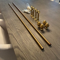 Brass-colored Curtain Rods, Metal Curtain Rods, One Piece Curtain Rods ...