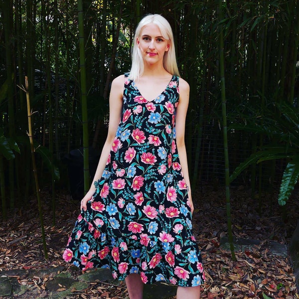 Sleeveless Summer Woven Dress Pattern With Ruffled Hem and V-shape ...