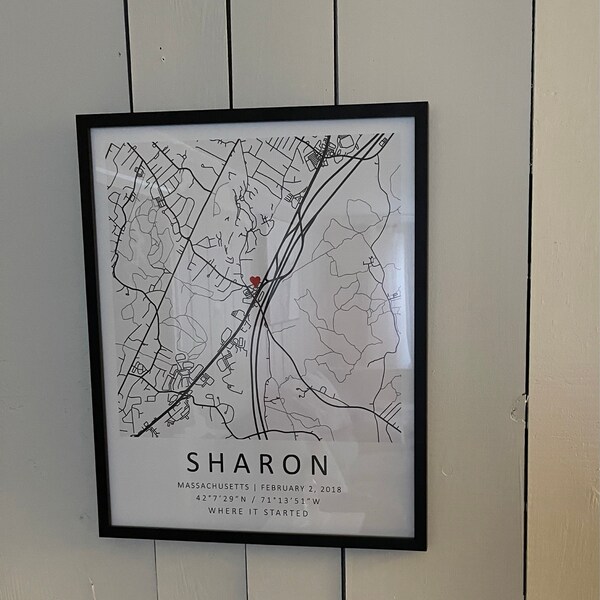 Custom Map Print, Custom City Map, Personalized Print, Travel Map Gift ...