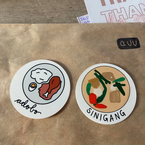 3 Pack or 6 Pack Filipino Food Stickers - Laser Cut, Original Designs ...