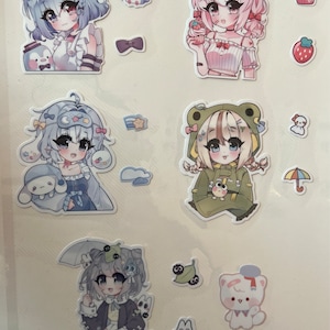 Pink Strawberry Cupcake Anime Girl Waterproof Vinyl Sticker Pack ...