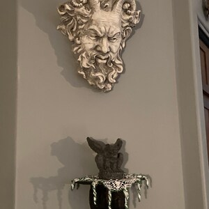 Classic Green Man Wall Hanging/sconce Greenman-fantasy Art-face Plaque ...