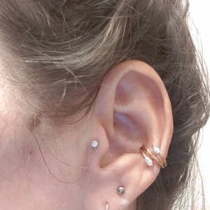 ASTM F136 Titanium Marquise Twist Conch Clicker Hoop, 10mm, 12mm Gold ...