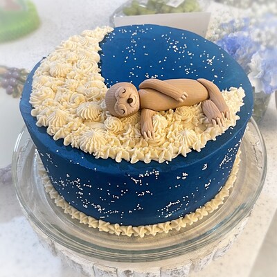 Fondant Sloth Cake Topper Eating Leaves, Handmade Sloth Cake ...