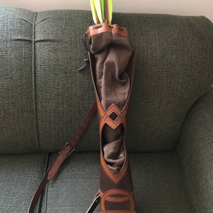 Leather Semicircular Back Quiver Lace-up Version | Etsy