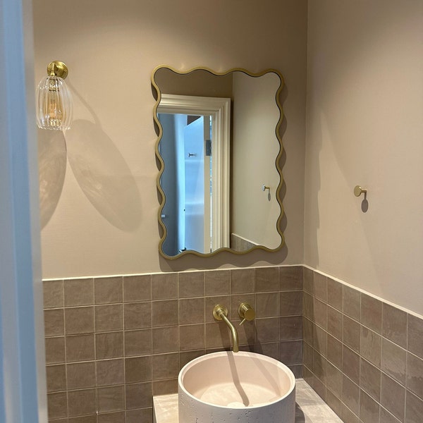 Squiggly Mirror, Wavy Mirror, Wiggle Mirror, Funky Wall Mirror ...