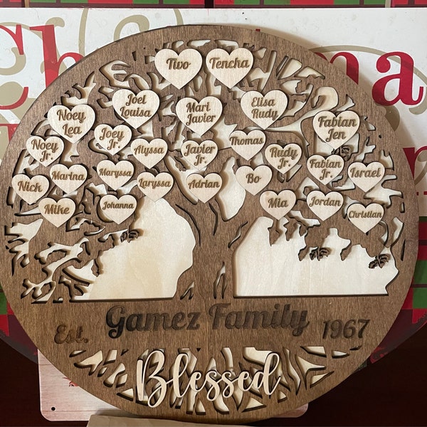 Family Tree Cut File | Glowforge File | Family Tree Gift | Mothers Day ...