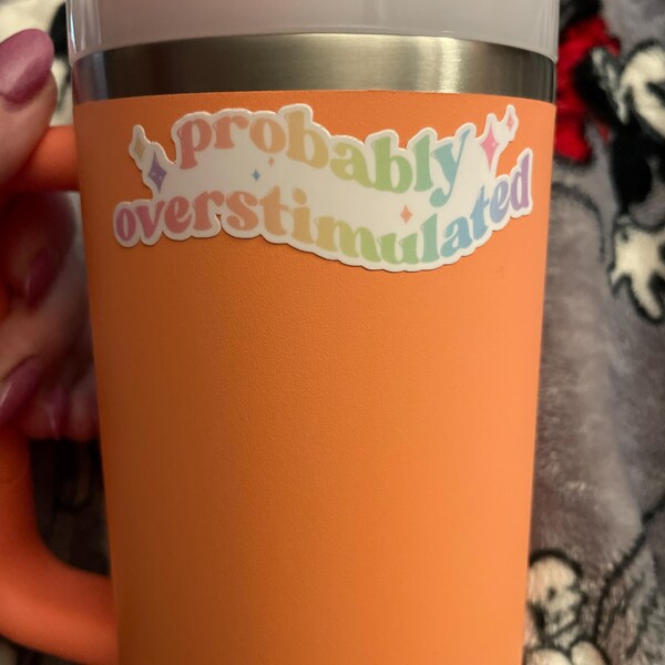 Probably Overstimulated Waterproof Retro Sticker - Etsy