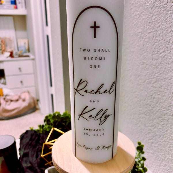 Simple Elegant Classic Unity Candle Scriptweddings Personalize Custom ...