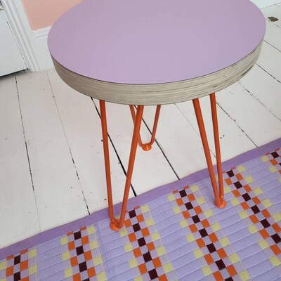 Lilac Table Memphis Milano Inspired Side Table Bedside Table Plant ...