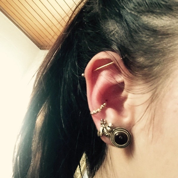 SALE -14K Gold Filled Beaded Helix Earring-helix Hoop- Gold Cartilage ...