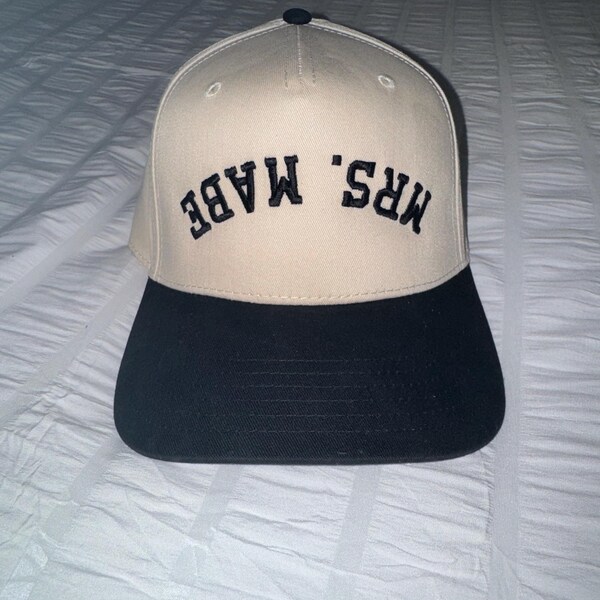 Custom Upside Down Embroidered Hat, Unique Gift Idea, Custom Five Panel Twill Cap, Personalized ...