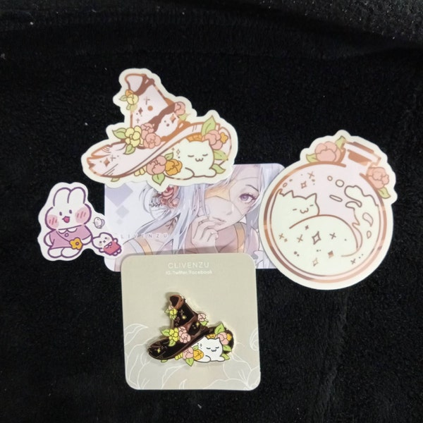 Witchy Ghost Cat (black) - Glow in the Dark Enamel Pin - Etsy