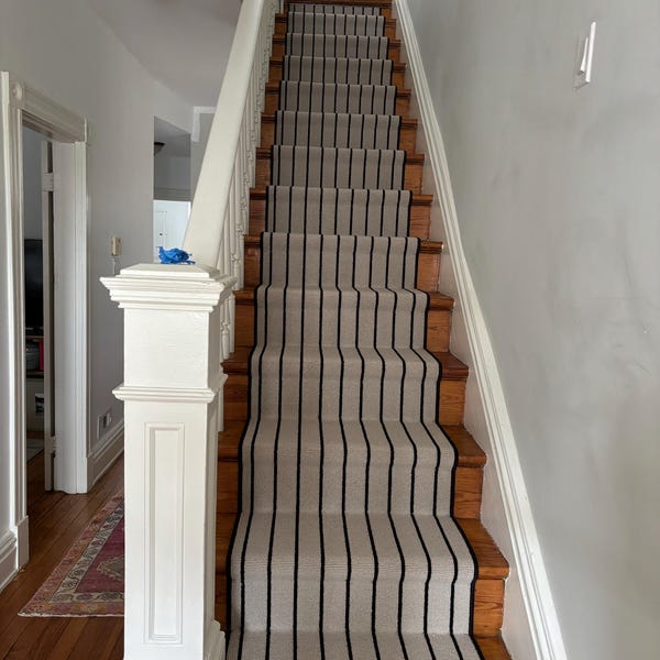 Greige Woven Berber Stitched Taped Edge Stair Runner - Etsy