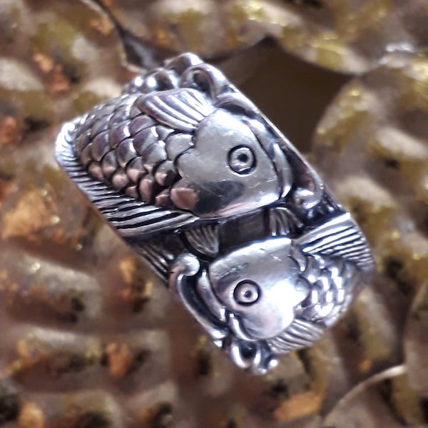 Japanese Koi/twin Carp/925 Sterling Silver Ring/japanese Koi Carp Ring ...