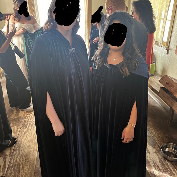 FULL CIRCLE Navy Blue Velvet Cloak - Custom Length - Etsy