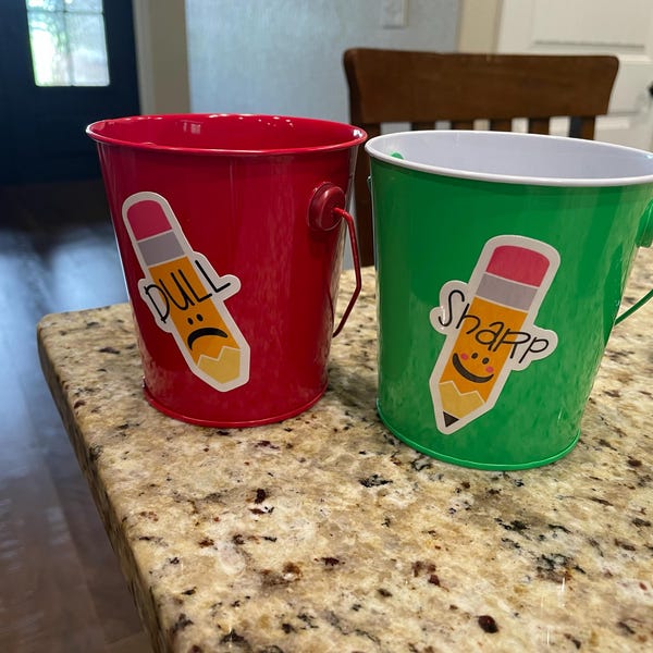 Sharp Dull Pencils Sticker Set - Waterproof Pencil Cup Labels for ...