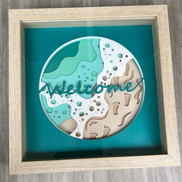 Welcome Sign Shadow Box, Welcome Sea Shadow Box, Beach House Signs for ...
