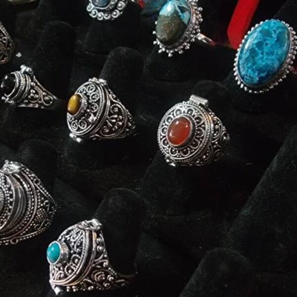 Assorted Gemstone Rings Jewelry, Assorted Crystal Handmade Ring for ...