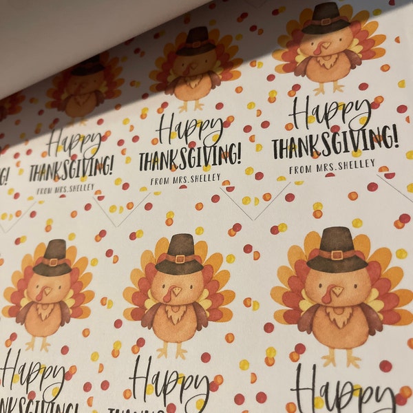 Editable Happy Thanksgiving Gift Tag Template, Cute Turkey Favor Tag ...