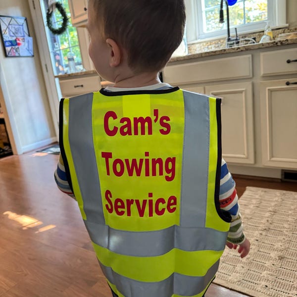 Fireman Personalised Baby, Children's. Kids, Toddler, Yellow Hi Vis ...