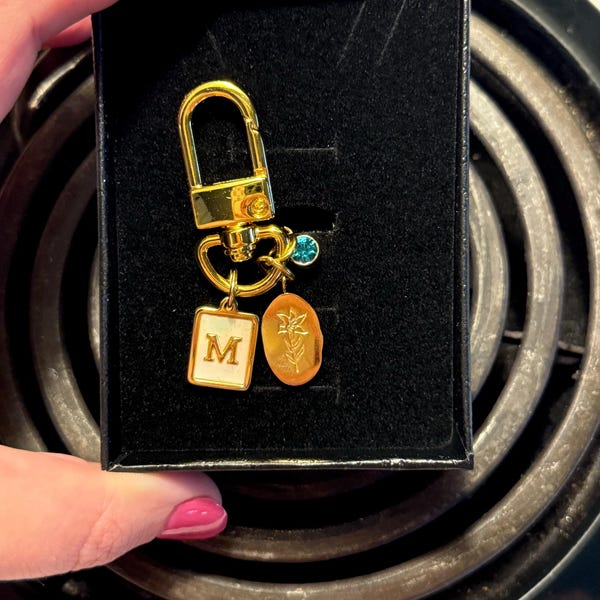 Bag Charms Keychain Holder Multiple Charms Holder Ring Luxury Gold Bag ...