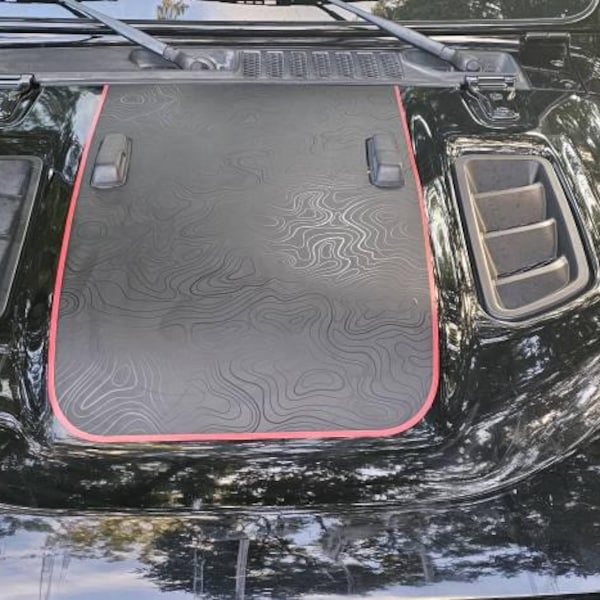 Black Topo Map Hood Graphic for Wrangler JL & Gladiator JT Rubicon - Etsy