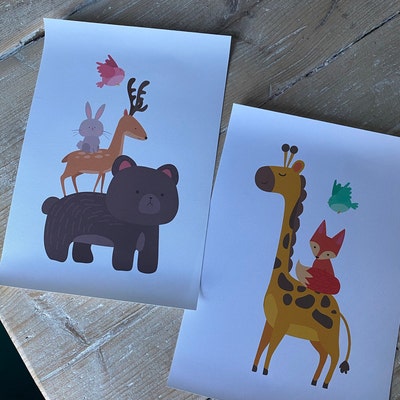 Cosy Creatures Set of 3 A4 Prints - Etsy