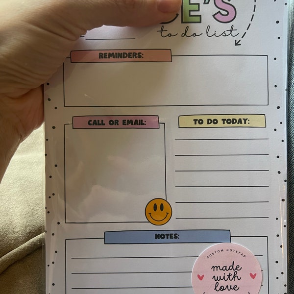 Personalized Teacher to Do List Notepad + Custom Teacher Notepad ...