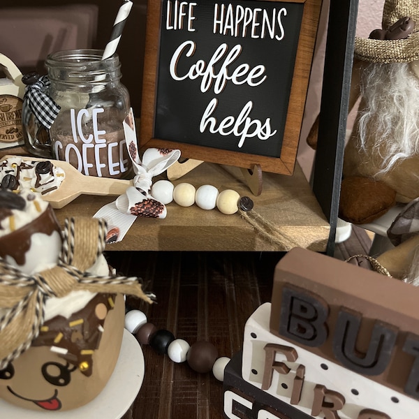 Coffee Tier Tray, Coffee Tier Tray Signs, Coffee Shop Decor, Tier Tray ...