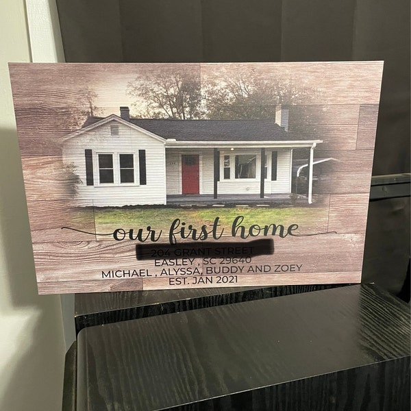 Housewarming Gift First Home, New Home Personalized Canvas Portrait ...