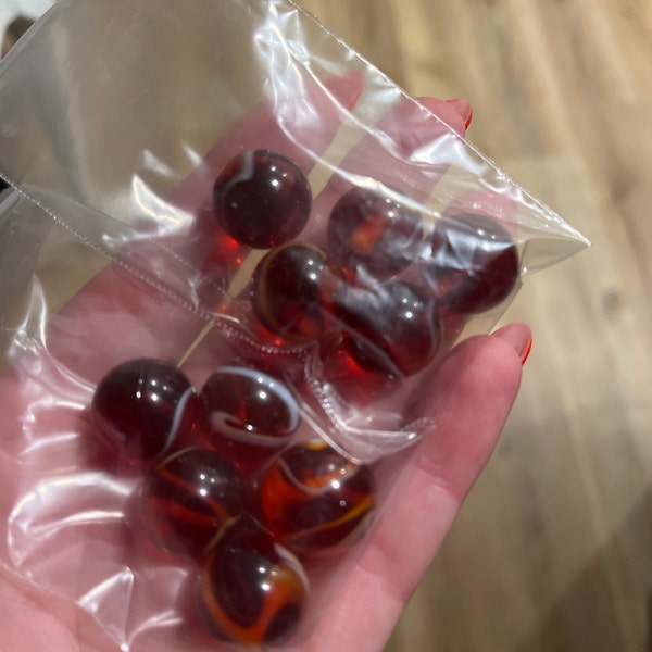 16mm Rooster Glass Player Marbles (5/8 Inch) Pack of 5 Translucent Red ...