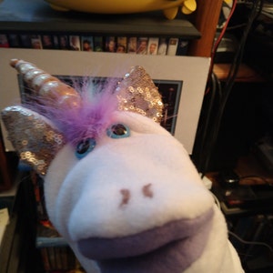 Dog Sock Puppet Grey Faux Fur Ears Interactive Toy Puppets | Etsy