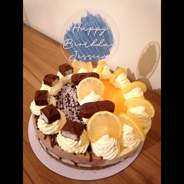 Circle Acrylic Cake Topper | Personalised Cake Topper | Birthday ...