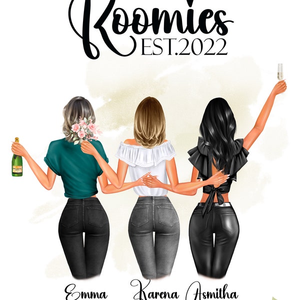 Roommate Gift Custom Roommates Print Personalized Roommate Gift Dorm ...