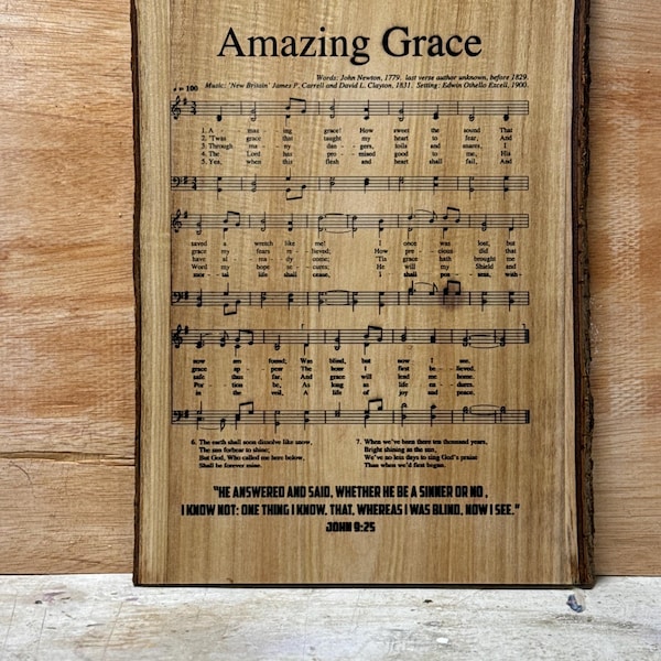 Amazing Grace Music Sheet Laser Engraving File – SVG, PNG, JPG - Etsy