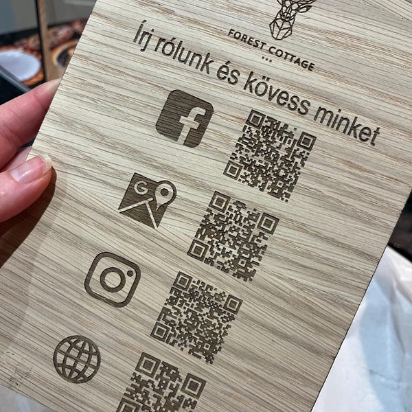 Handmade Wooden Social Media Sign | Custom QR Codes for Website ...