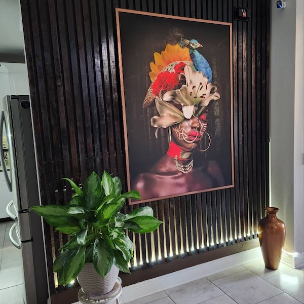 Reflexión , African Contemporary Wall Art Print, Black Girl Magic ...