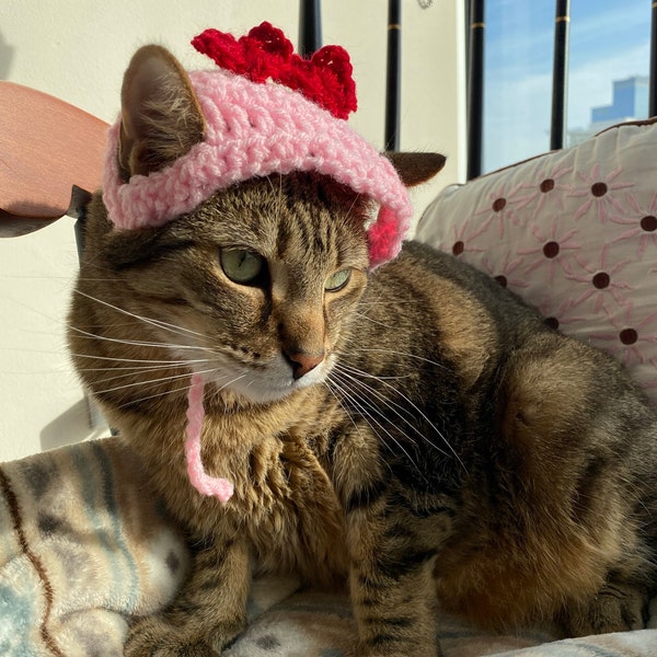 Crochet Pattern: Valentines Day Heart Headband for Cats With Ear Holes ...