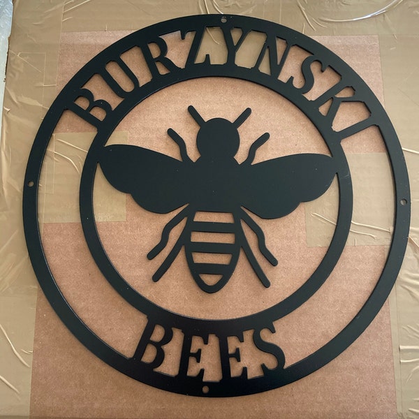 Honey Bee Family Name Established Sign | Custom Metal Sign - Etsy