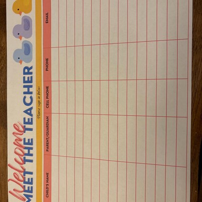 Editable Back to School Bash Sign up Sheet, Instant Digital Download ...