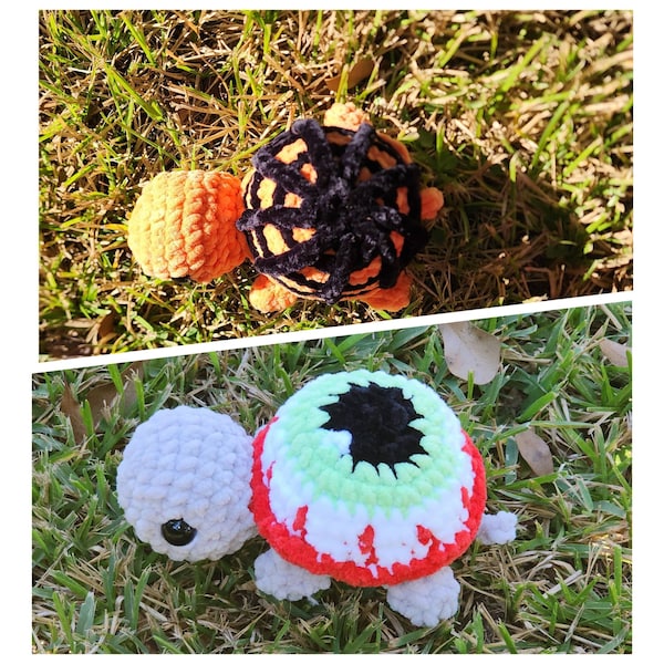Halloween Turtle No Sew Crochet Pattern Bundle, No Sew Amigurumi ...