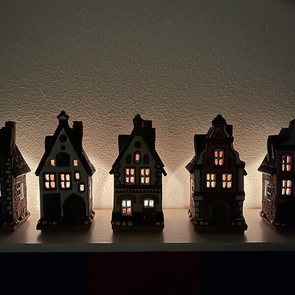 Ceramic House Tealight Candle Holder Incense Burner Home Decoration ...