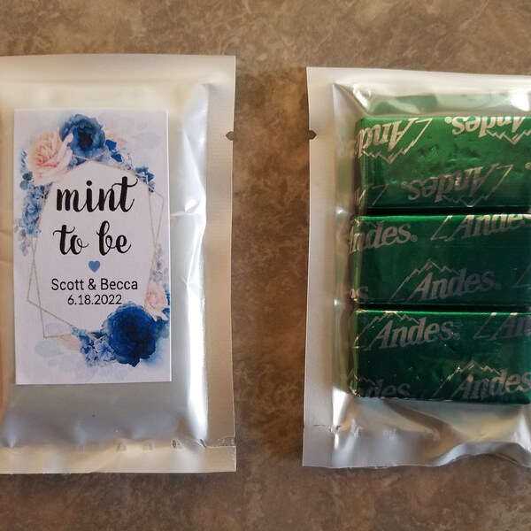 Andes Mint Chocolate Wedding Favors - Wedding Mints, Personalized Mints ...