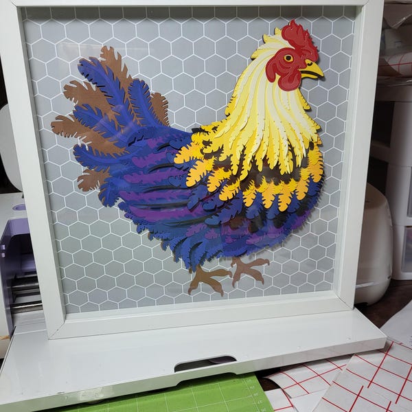 3D Layered Chicken SVG, 3D Layered Mother Hen, Layered Papercut Svg ...