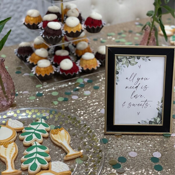 Hand-cut Confetti - Frond : Forest Green, Sand Pink, Metallic Gold ...