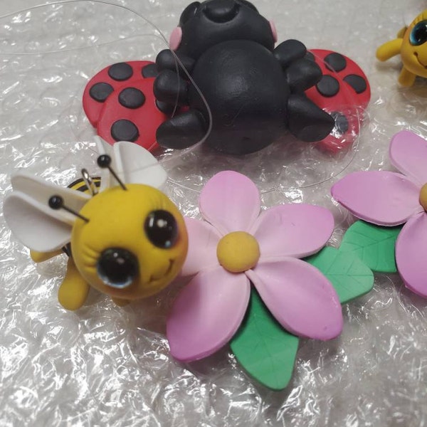 Handmade Polymer Clay Bumble Bee Figurines: Bee Decor, Set of Two - Etsy