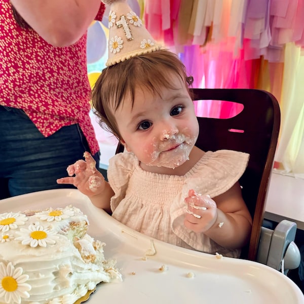 Daisy 1st Birthday Party Hat Daisy Party Hat Pink Party Hat Pom Party ...