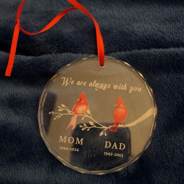 Personalized Memorial Glass Heart Ornament: in Loving Memory Keepsake ...